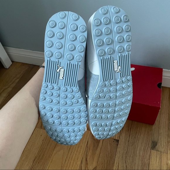 Puma | Shoes | New Puma Turin Leather White Blue Sneakers | Poshmark